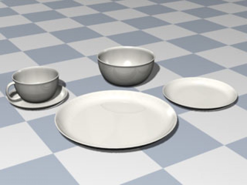 Dishes 3d Model by Mesh Factory