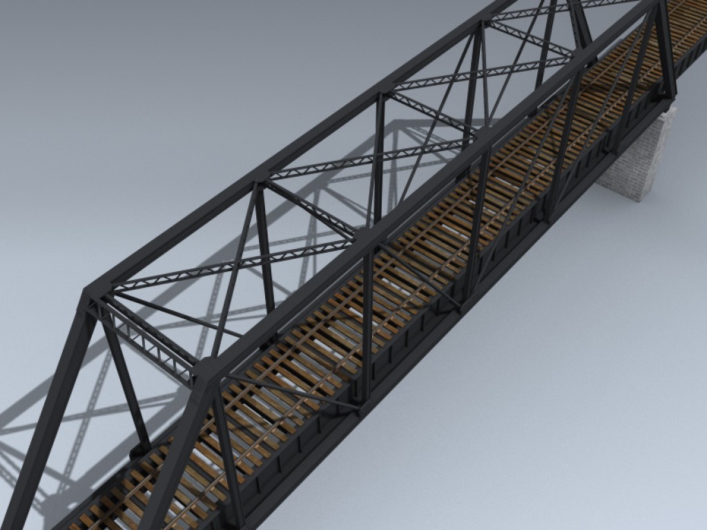 Train Bridge 3d Model by Mesh Factory